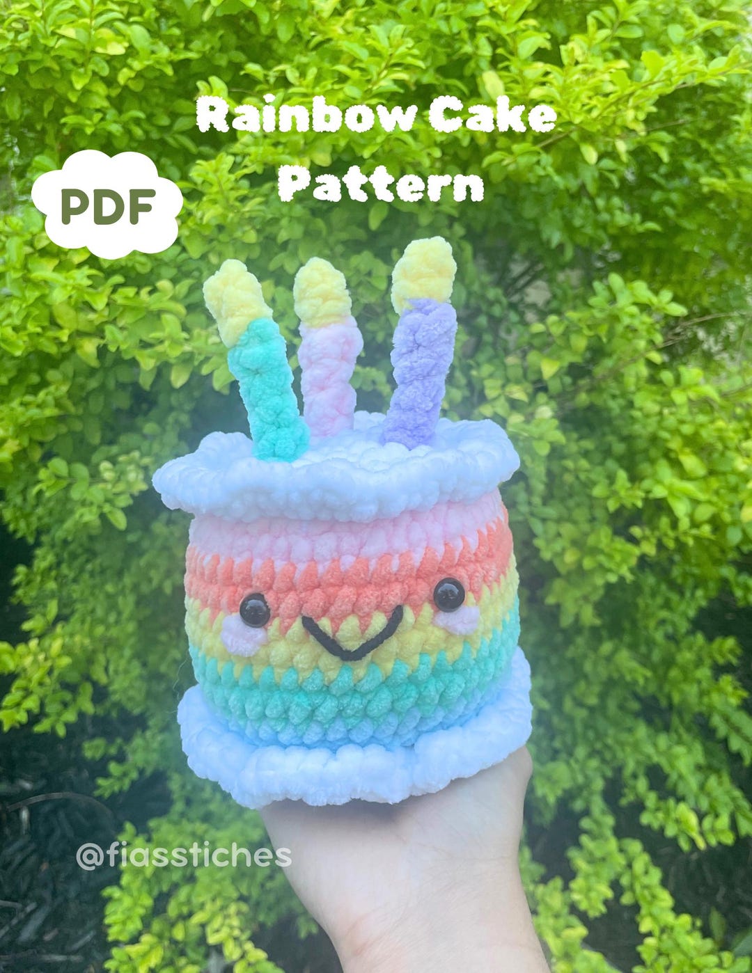 Crochet Cake Pattern, Rainbow Birthday Cake, PDF Download, Downloadable File - Etsy
