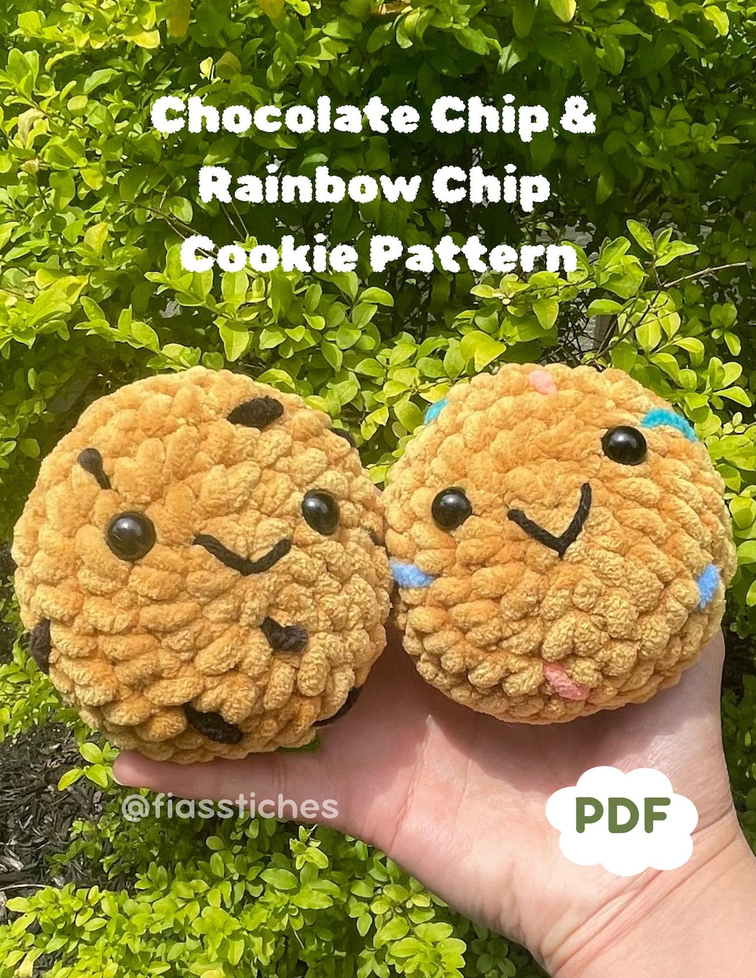 Crochet Chocolate Chip Cookie Pattern, M&M, Dessert Amigurumi, PDF File ...