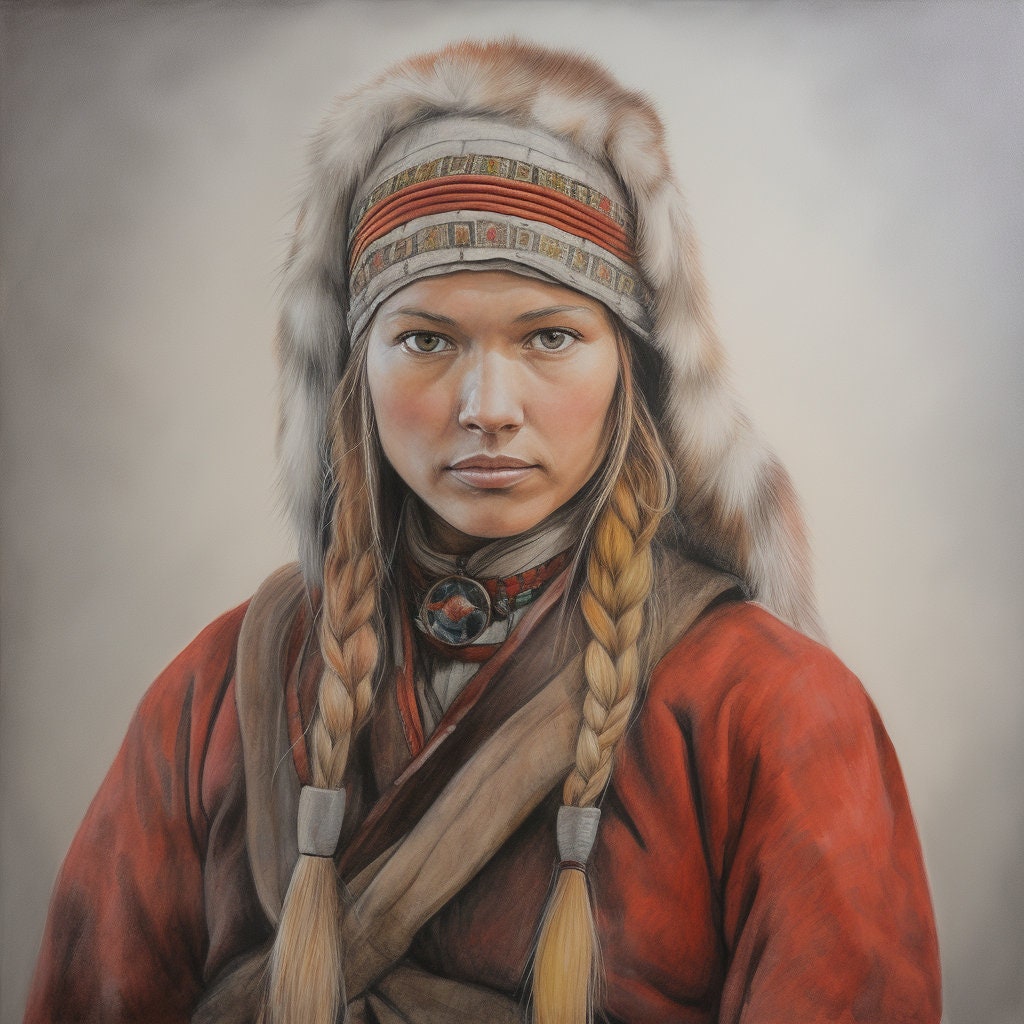 Saami Woman Portrait - Etsy