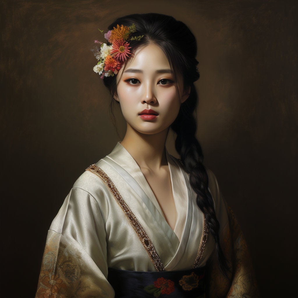 Korean Gisaeng Woman Portrait - Etsy