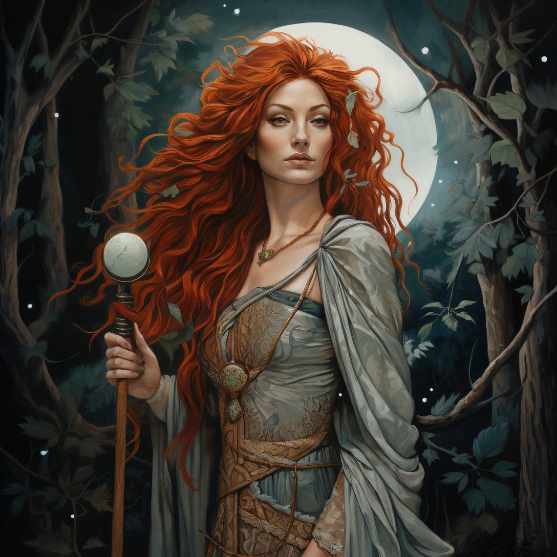 Celtic Moonlight Druidess - Etsy