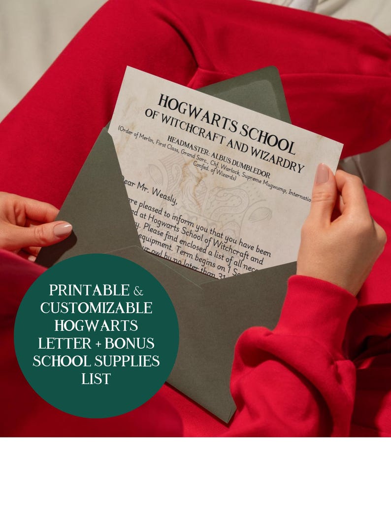 Wizards School Acceptance Letter & School Supplies List, Editable ...