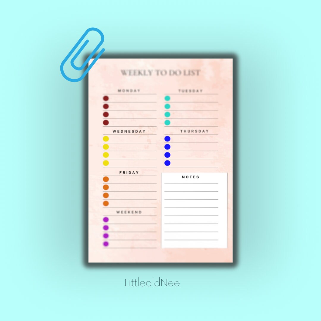 Minimalist Printable Weekly to Do List - Etsy