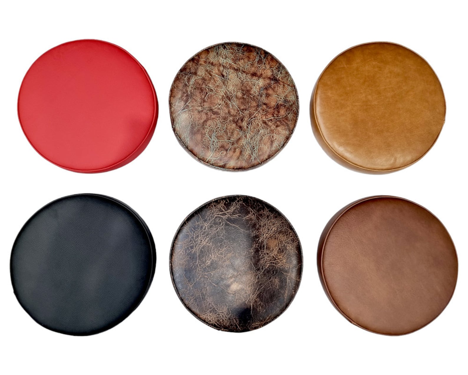 Handmade Genuine Leather Round Bar Stool / Counter Stool Replacement ...