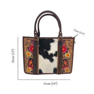 Western Style Tote Bag / Handbag / Purse With Genuine Cowhide and ...