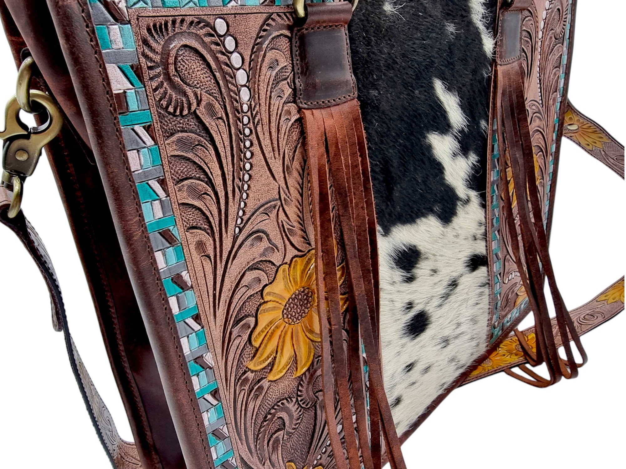 Western Style Tote Bag / Handbag / Purse With Genuine Cowhide and ...