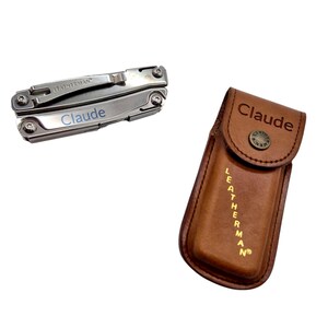 Custom Engraved Leatherman REV Multi-tool With Leather Pouch - Laser Etched With Your Text or ...