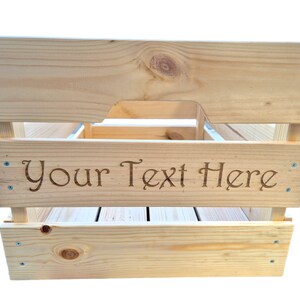 Custom Made Laser-engraved Pine Wood Storage Crates / Customised Wooden ...