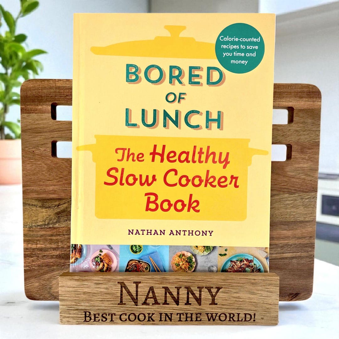 Customisable Acacia Wood Cookbook Stand | Foldable Recipe Holder - Etsy