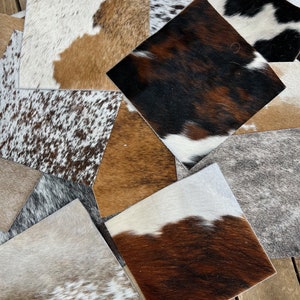 Genuine Cowhide Swatches - Sold as Seen - 50-piece Bulk Pack - Mixed ...