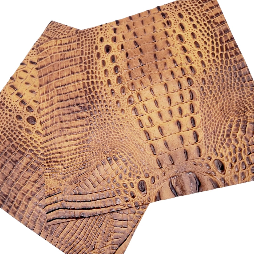 Embossed Crocodile Look Leather | Alligator Textured Leather Sheets ...