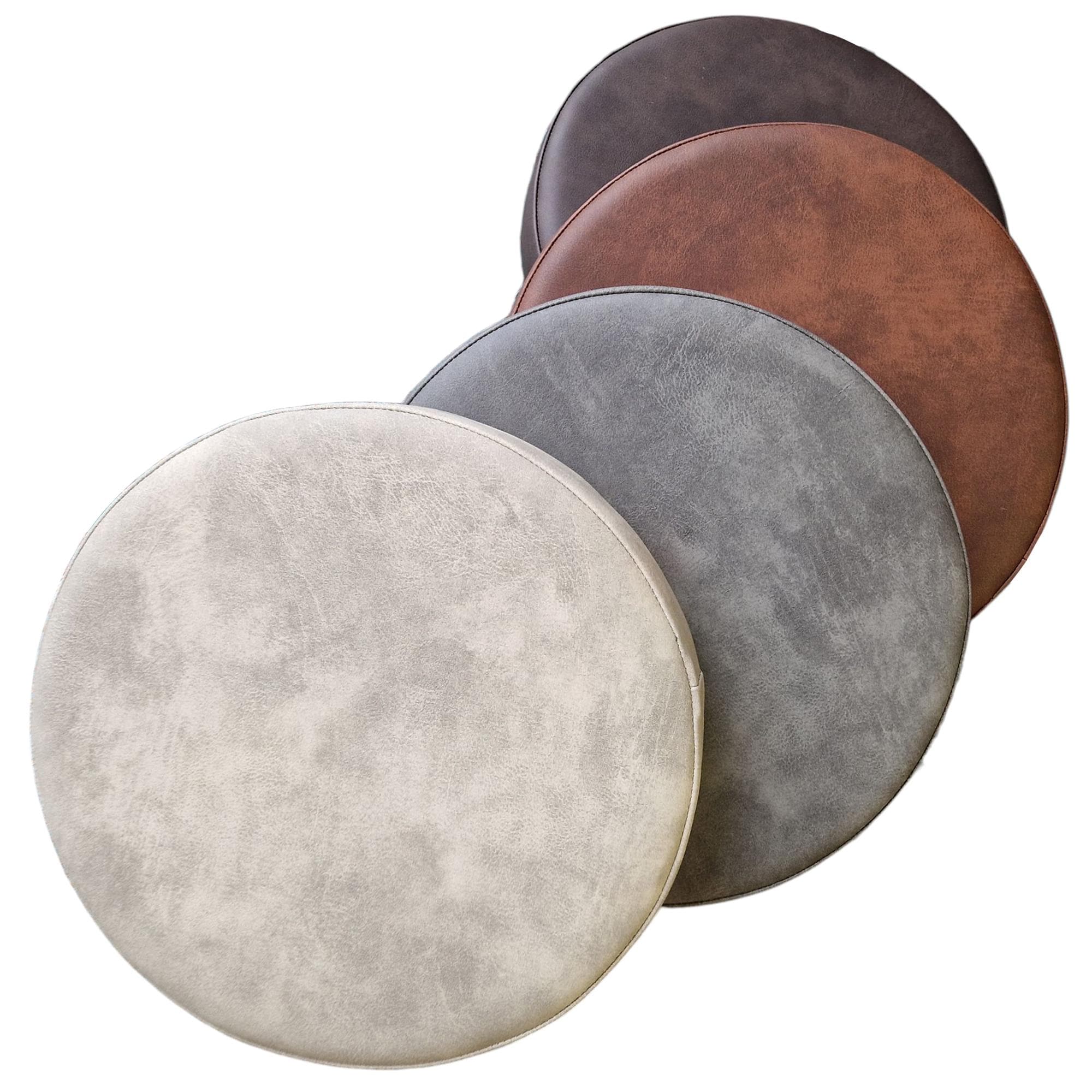Round Bar Stool Seat - Handmade Premium Quality Faux Leather / Counter ...