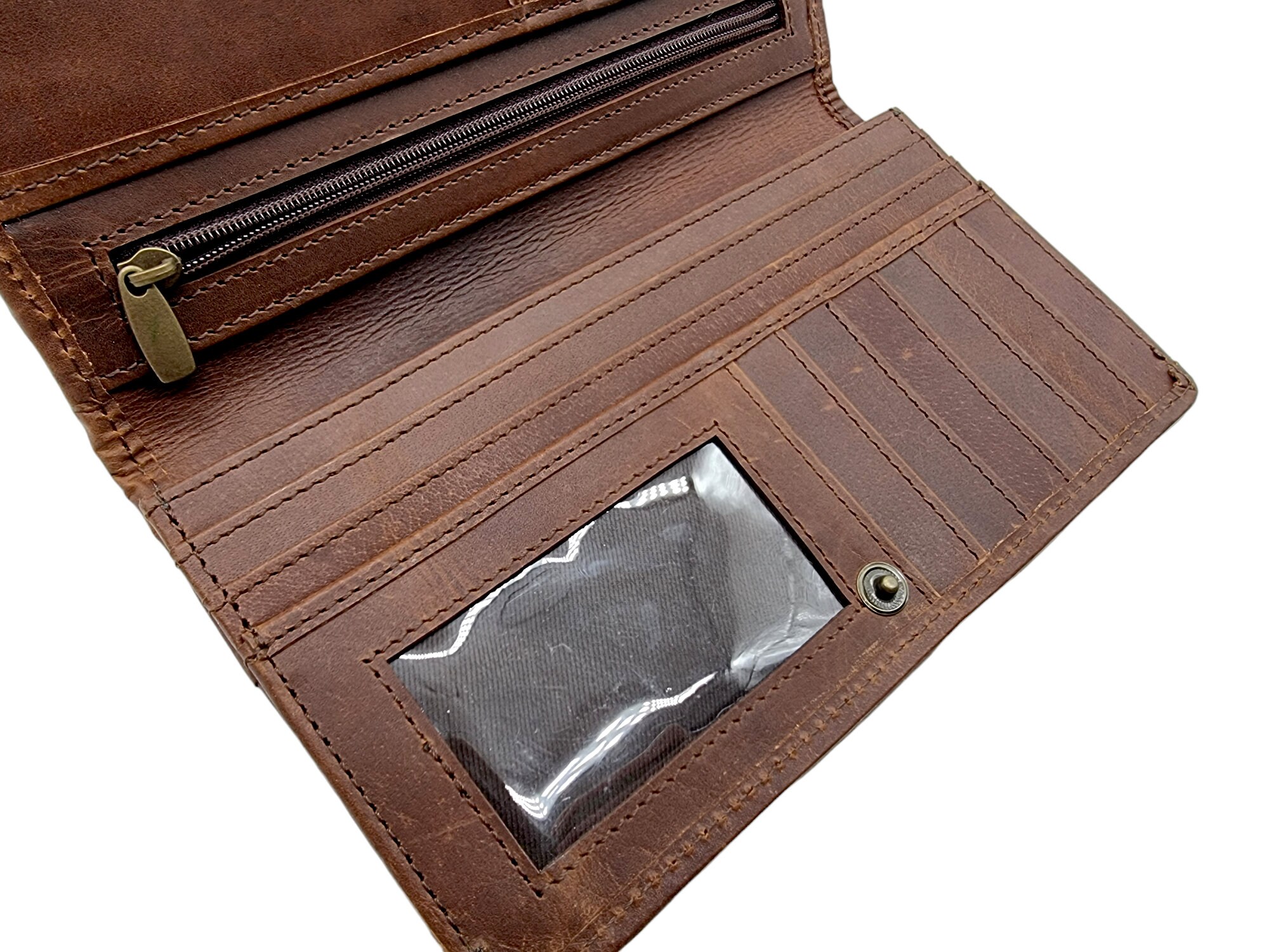 Southwestern Aztec Style Wool & Tooled Genuine Leather Trim Wallet ...