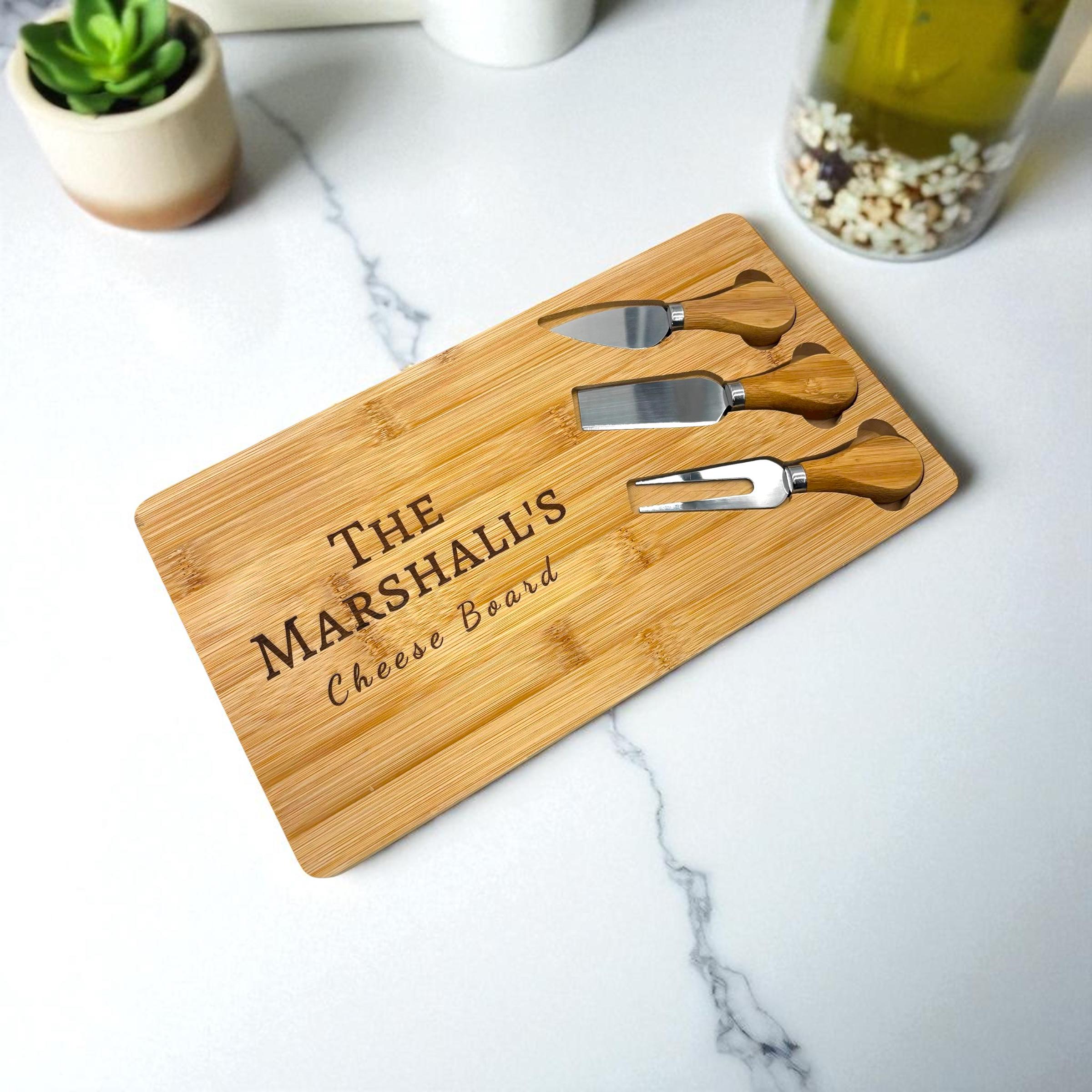 Custom Engraved Cheese Board Set | Cheese Lover Gift | Serving Platter ...