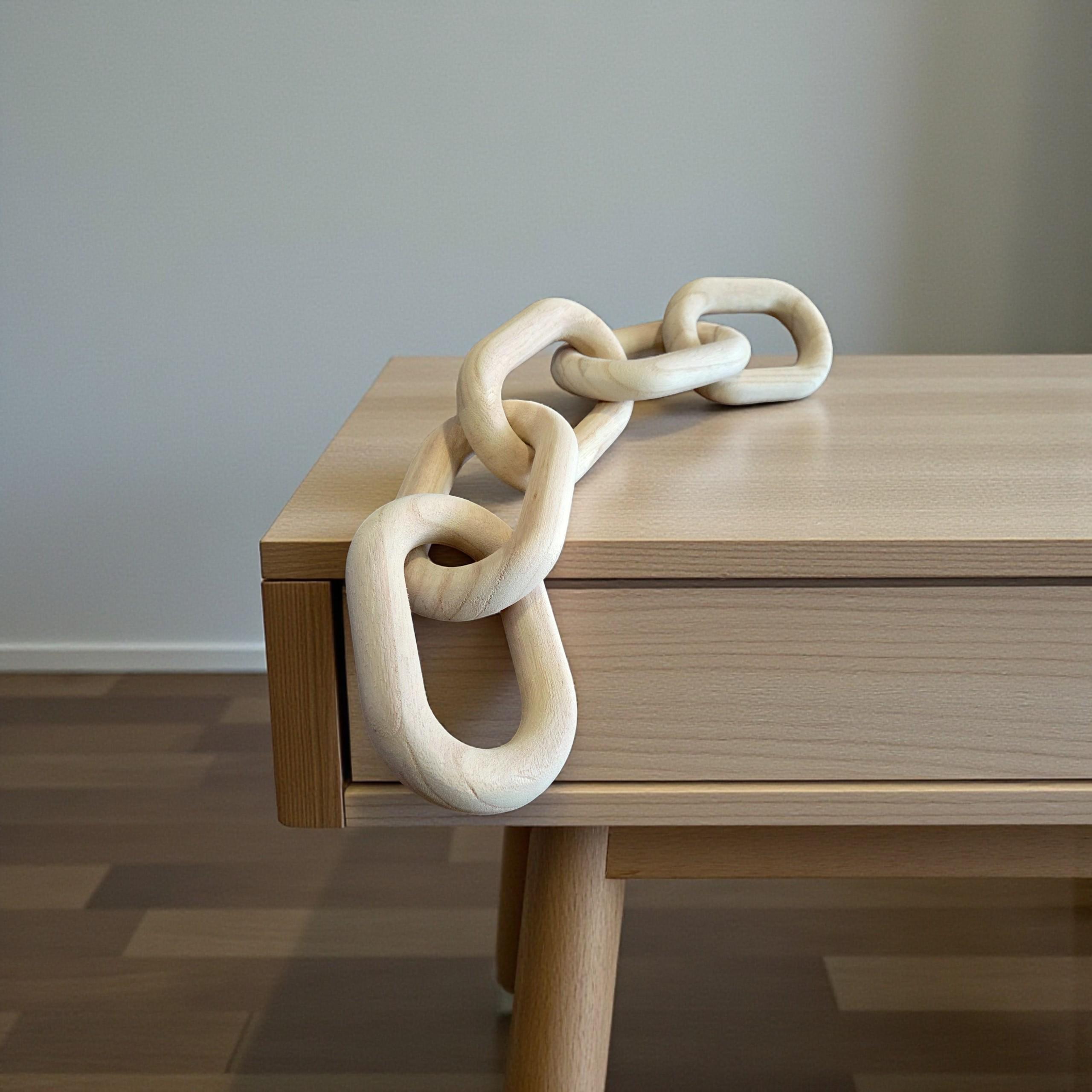 Rustic Wooden Link Chain Decor | Farmhouse Table Accent - Etsy