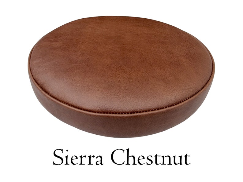 Handmade Genuine Leather Round Bar Stool / Counter Stool Replacement ...