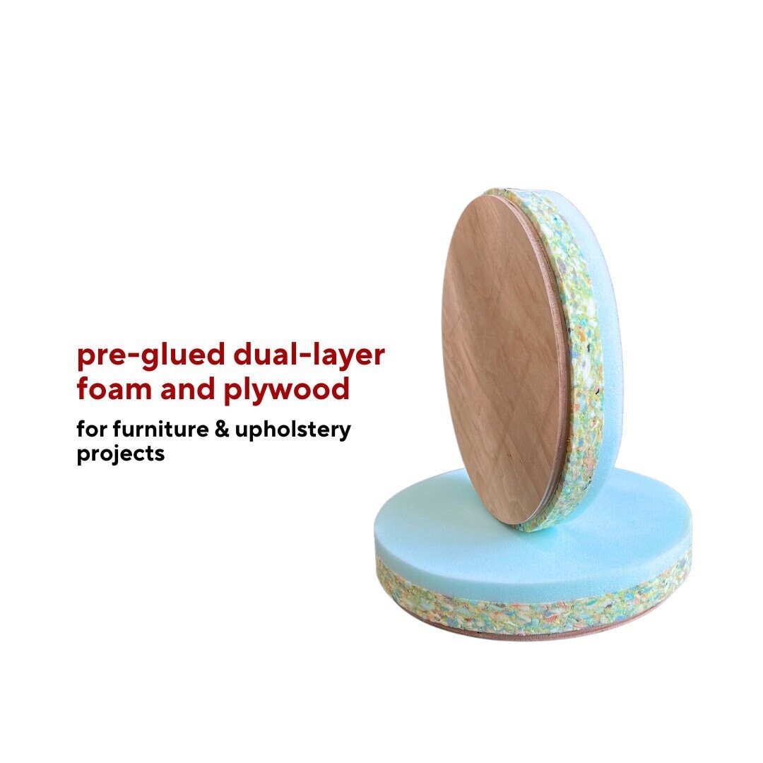 Bar Stool Seat Cushion Foam and Wooden Base Combo - 8lb Recon Foam ...