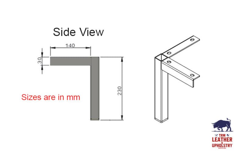 Modern L-shaped Steel Furniture Legs - Set of 4, Powder-coated - Etsy
