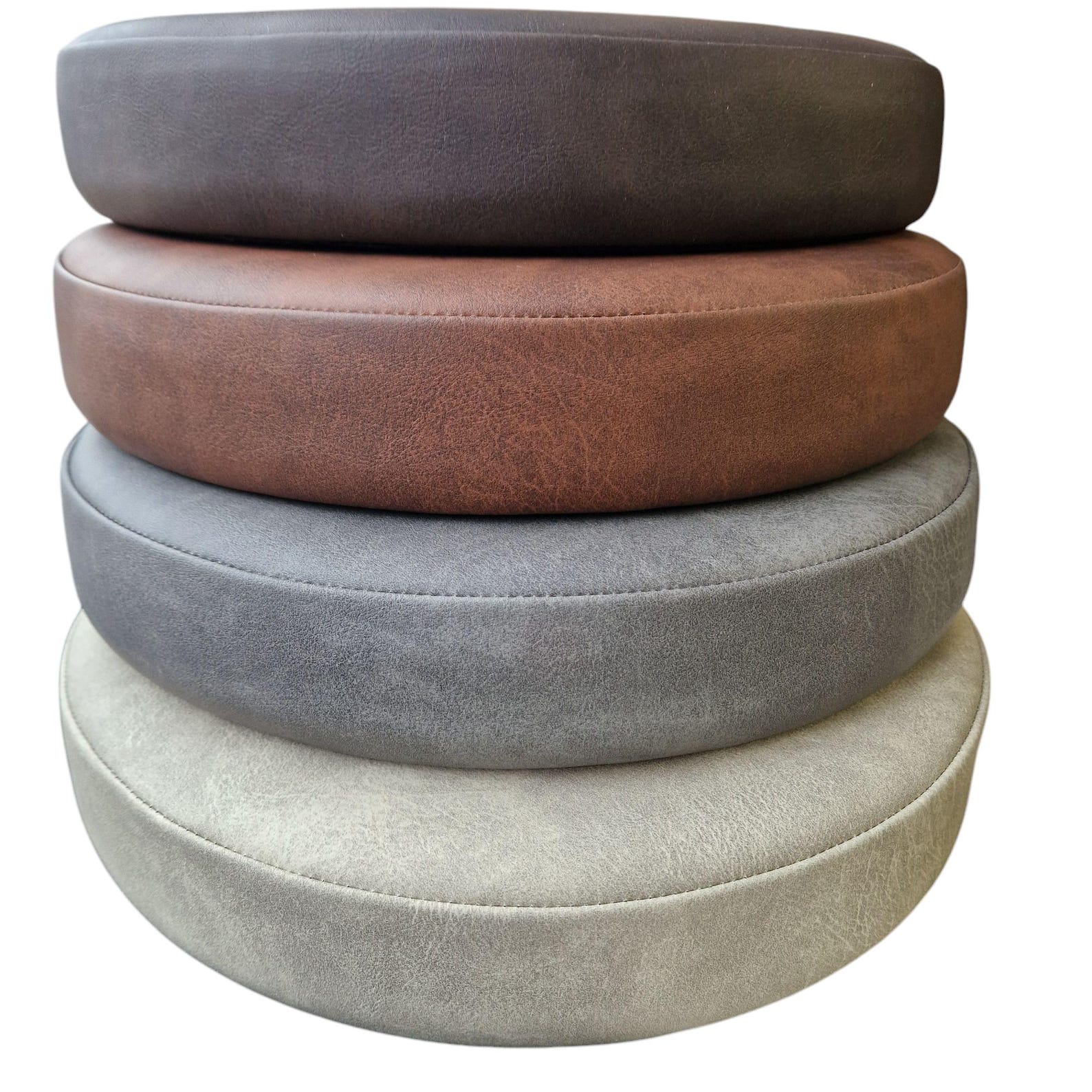 Round Bar Stool Seat - Handmade Premium Quality Faux Leather / Counter ...