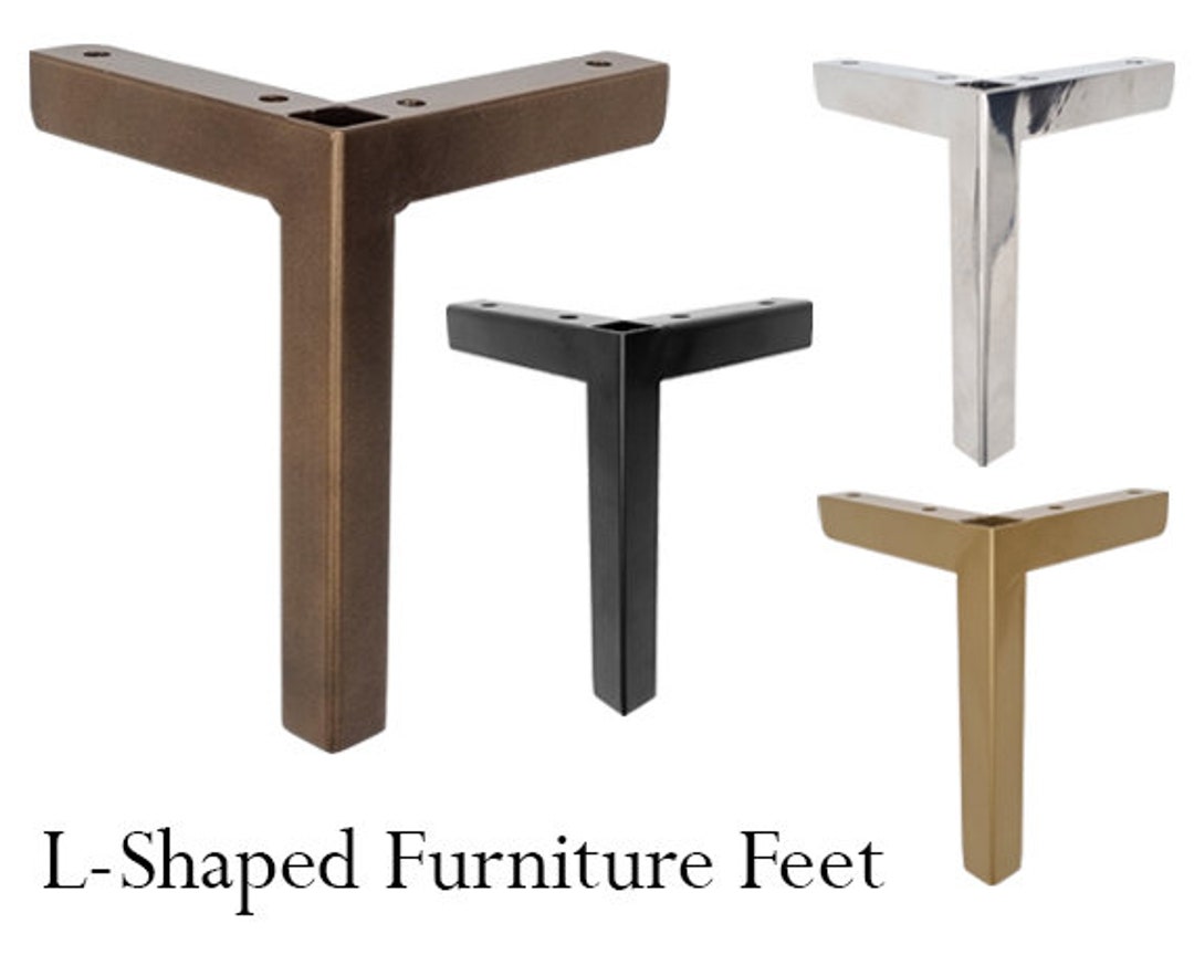 Set of 4 Premium L-shaped Modern Furniture Legs / Furniture Feet ...