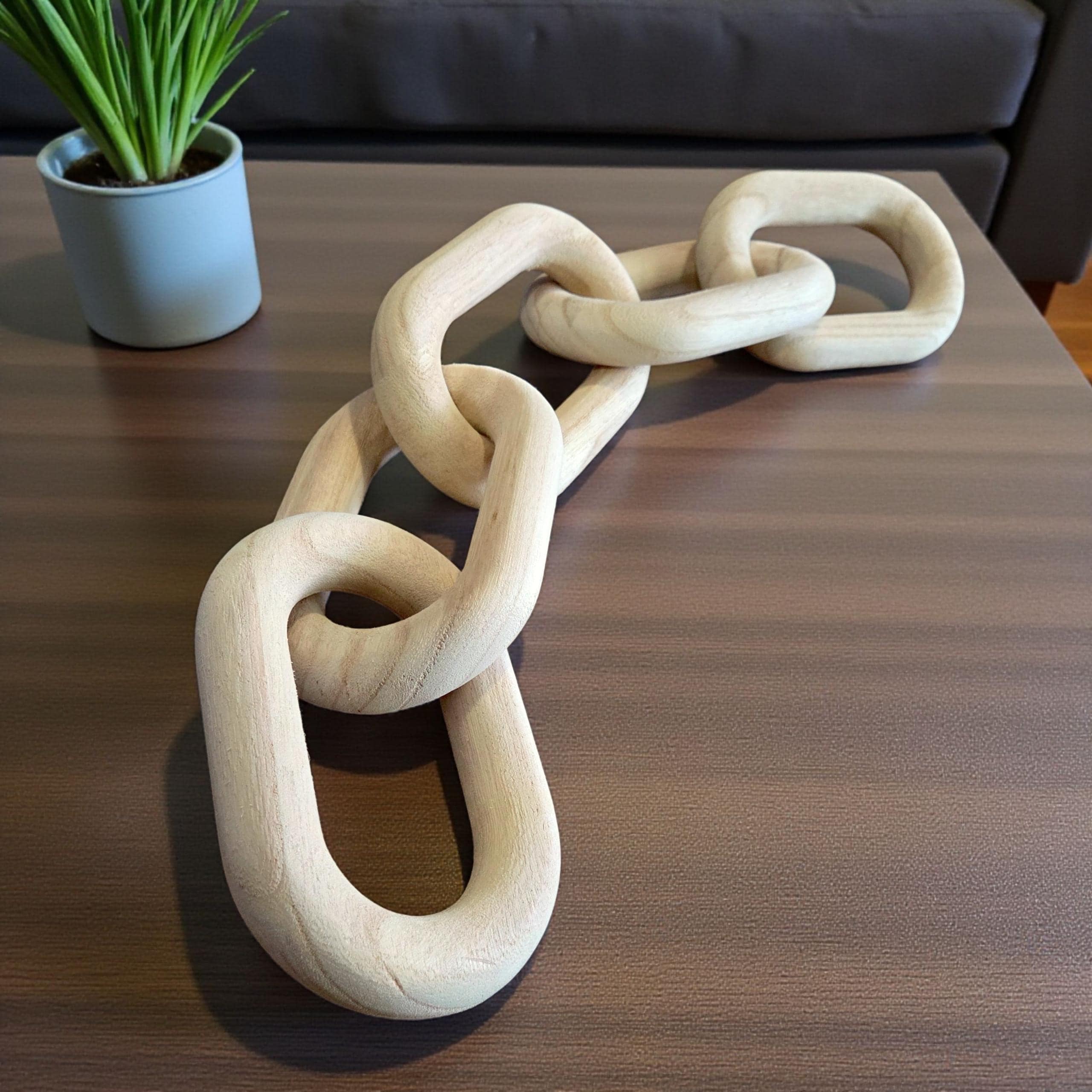 Rustic Wooden Link Chain Decor | Farmhouse Table Accent - Etsy