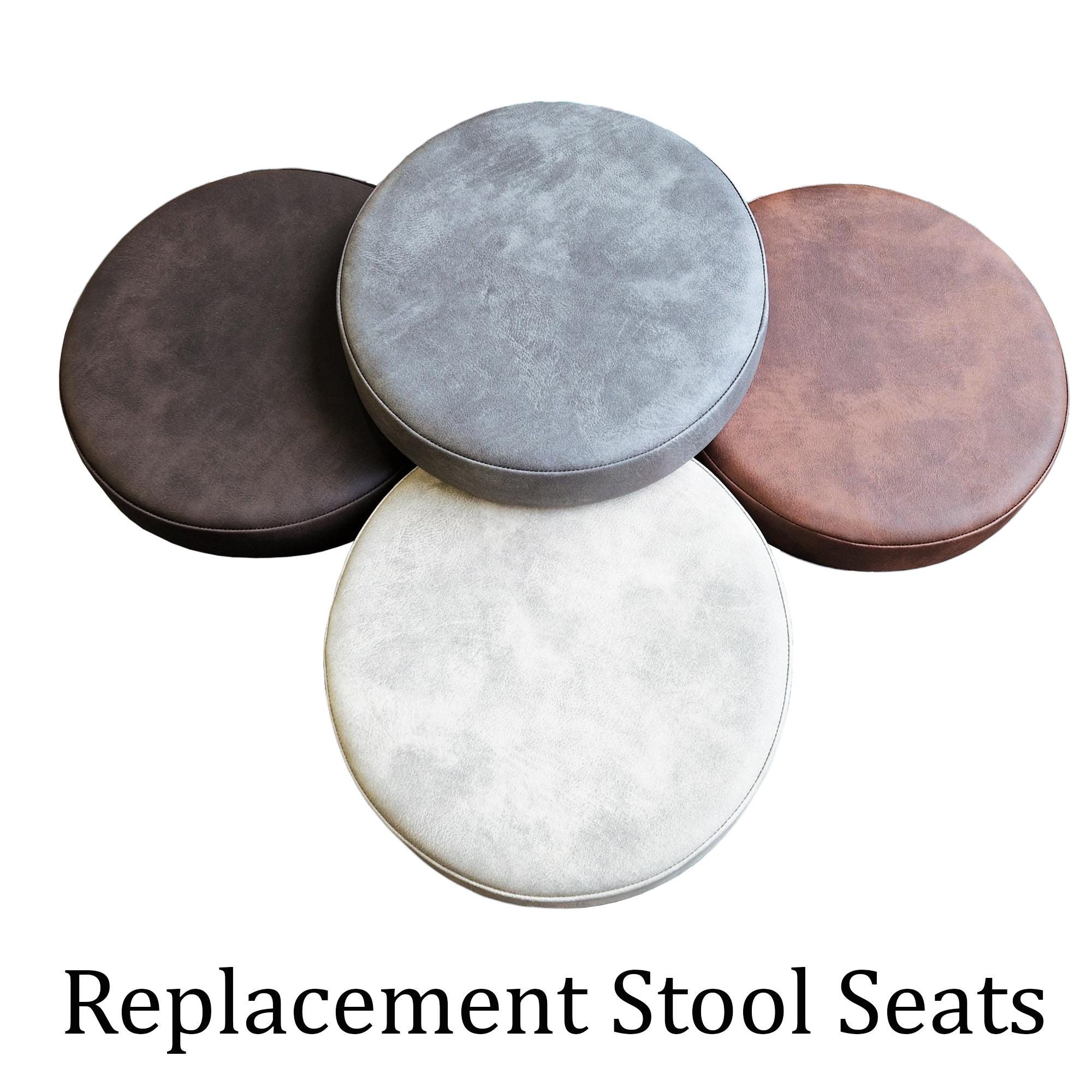 Round Bar Stool Seat - Handmade Premium Quality Faux Leather / Counter ...