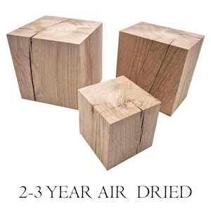 White Oak Blocks for DIY Projects, Air Dried Hardwood Door Stop Riser ...