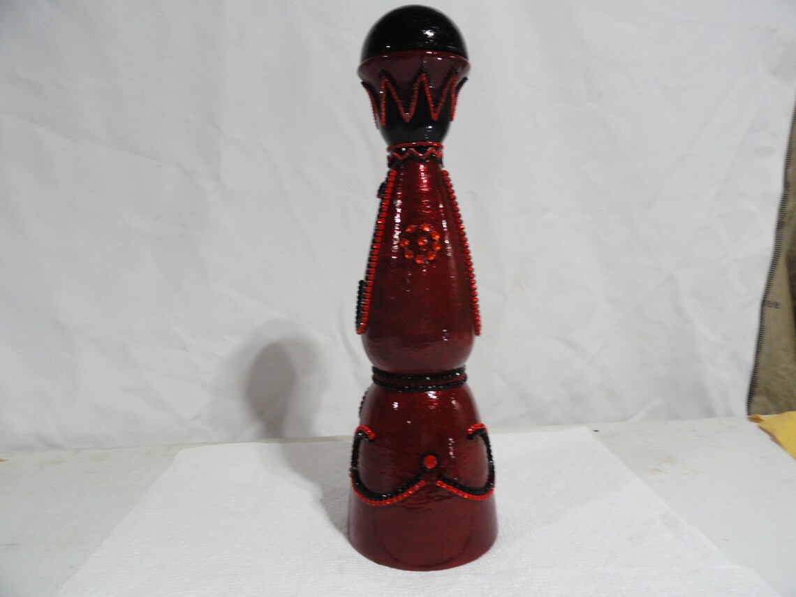 Hand Painted Tequila Bottle (empty) - Etsy