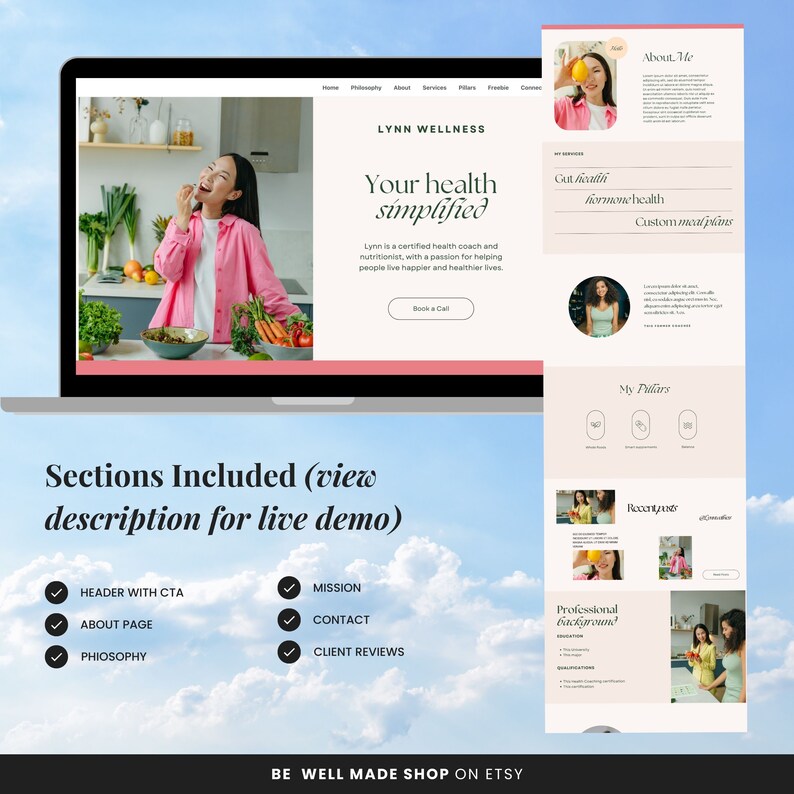 Health Coach Website Template - Etsy