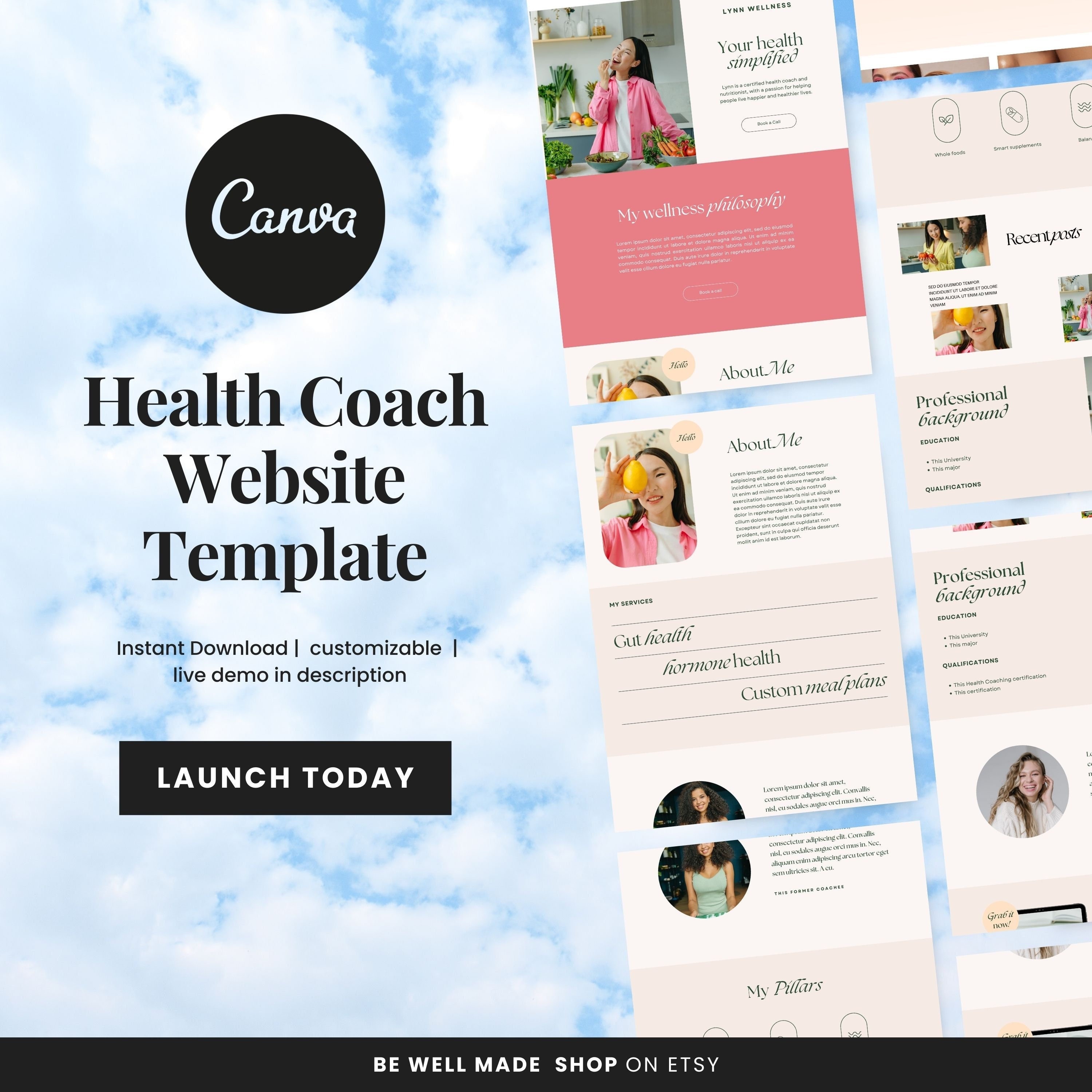 Health Coach Website Template - Etsy