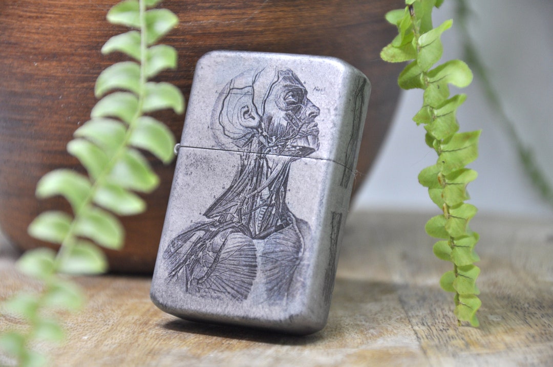 Flip Top Lighter in a Case With an Anatomic Motive. - Etsy