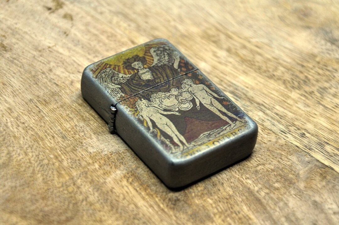 Flip Top Lighter in a Case With Tarrot Card- the Lovers. - Etsy