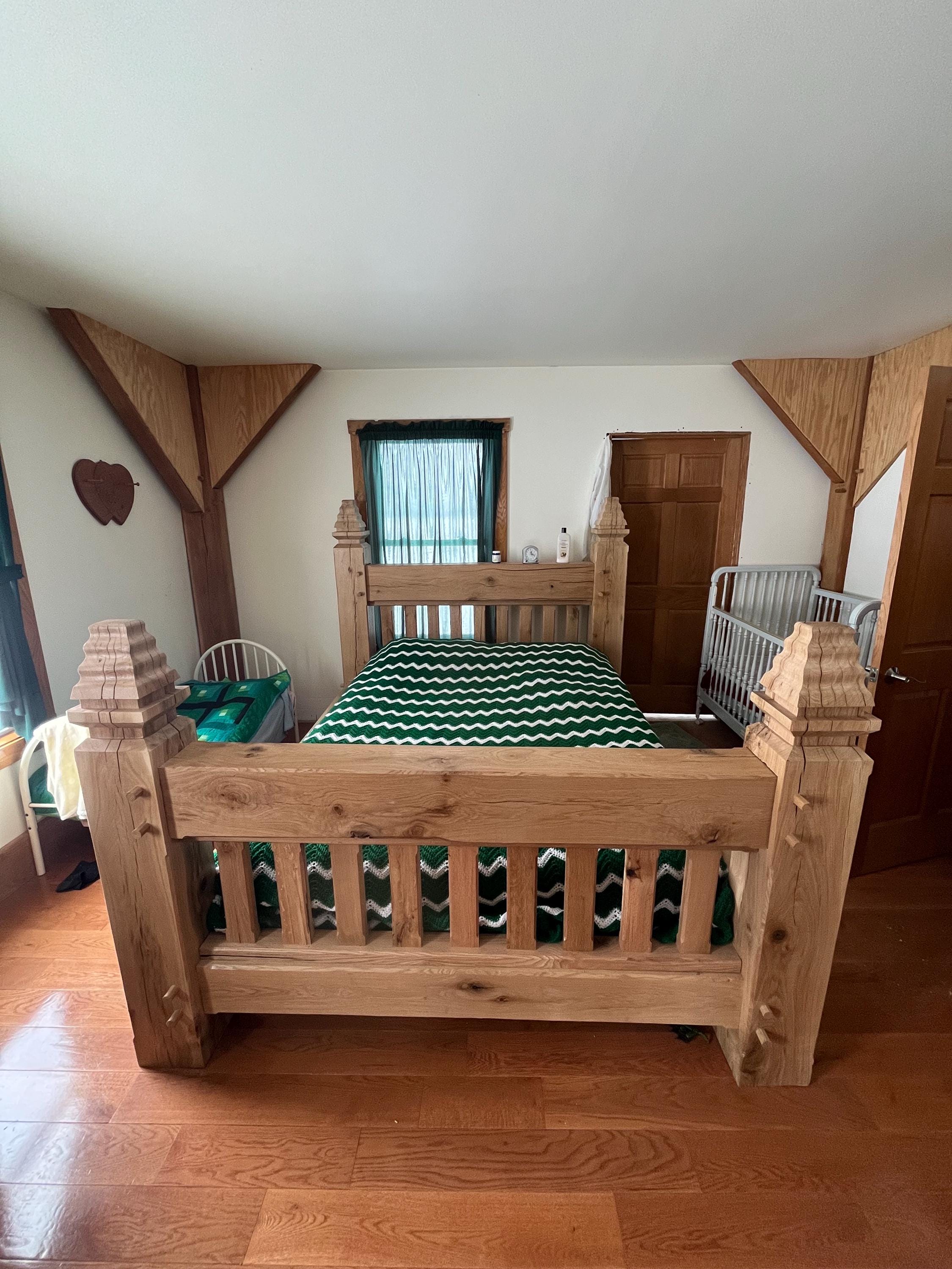Oak Timber Frame Bed - Etsy