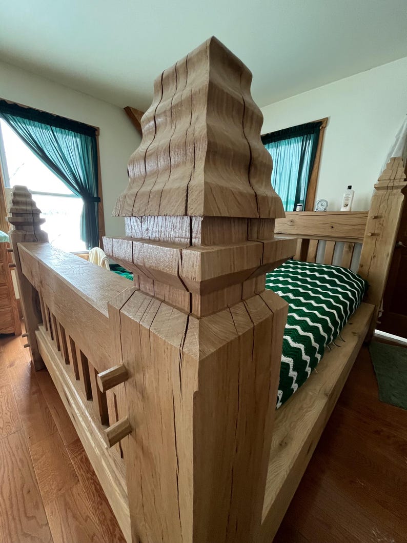 Oak Timber Frame Bed - Etsy