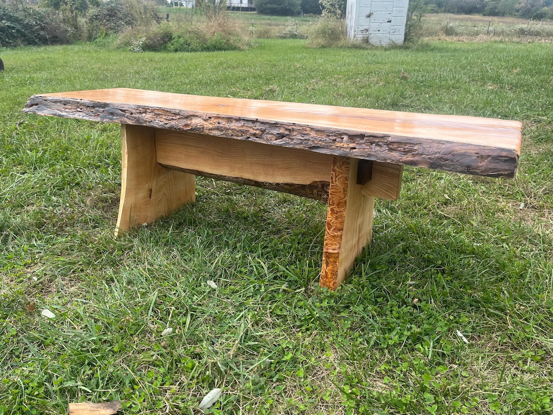 Live Edge Bench Honey Locust and Ash - Etsy