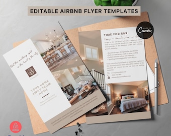 AIRBNB Flyer, Editable Airbnb Flyer, Template CANVA Airbnb, VRBO, A5 - Etsy