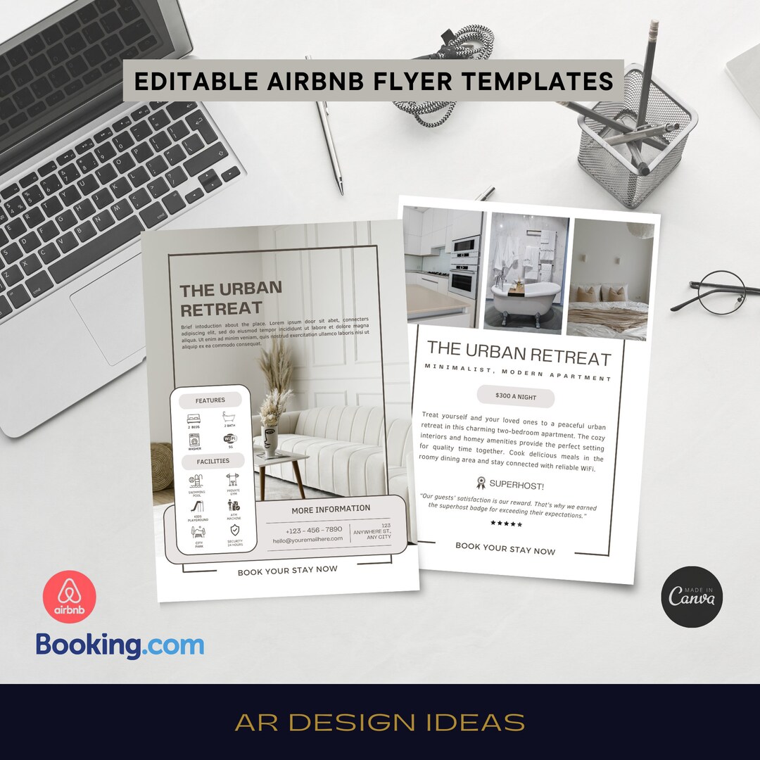 Editable Short Term Rental Flyer Templates - Customizable Vacation ...