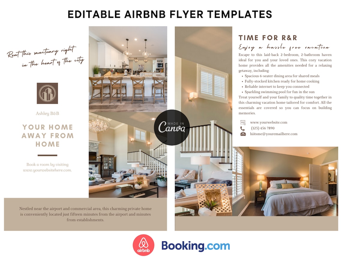 Airbnb Flyer Templates - Customizable Vacation Rental Marketing Flyers ...