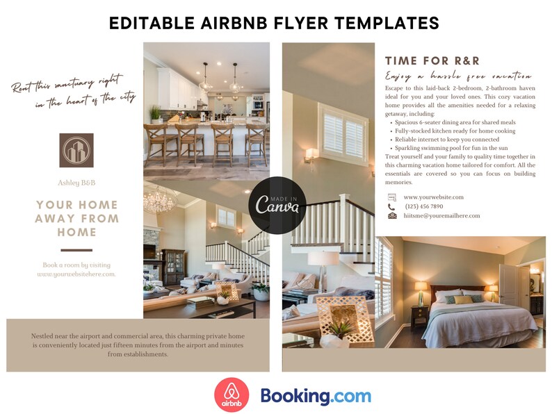 Airbnb Flyer Templates - Customizable Vacation Rental Marketing Flyers ...