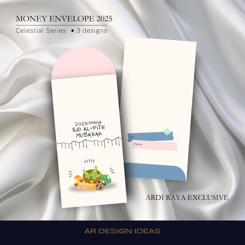 Editable Eid Mubarak Money Envelope Template: Celestial Design (digital ...