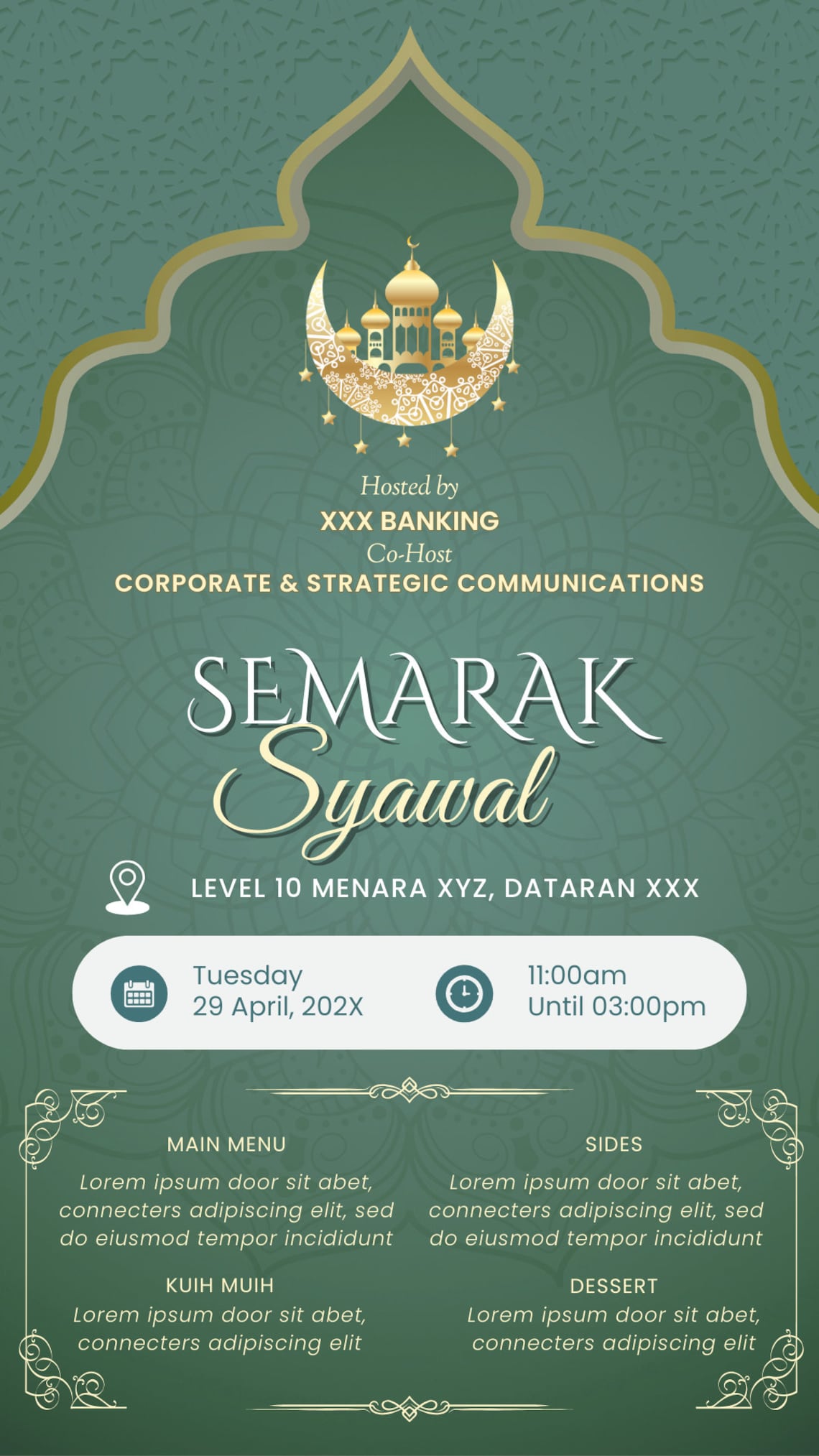 Customizable Rumah Terbuka E-invite. Editable Eid Party Digital ...