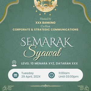 Customizable Rumah Terbuka E-invite. Editable Eid Party Digital ...