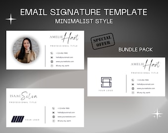Outlook and Gmail Signature. Editable Email Signature Template ...