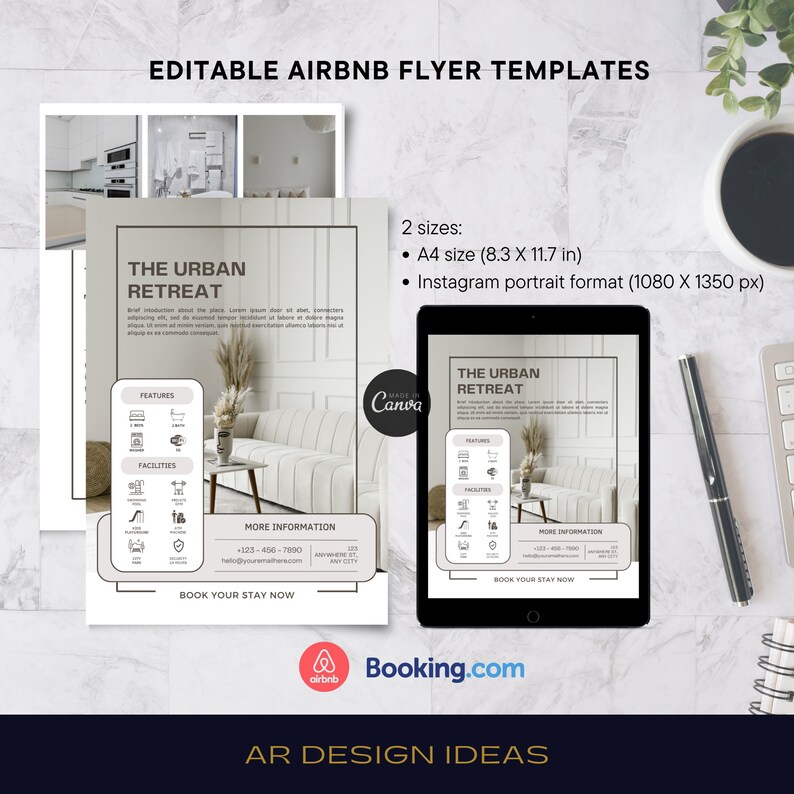 Editable Short Term Rental Flyer Templates - Customizable Vacation ...