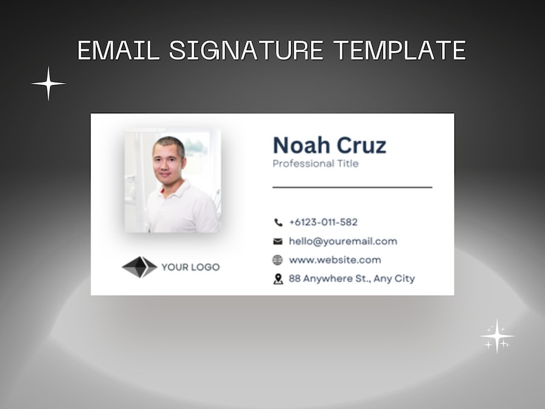 Outlook and Gmail Signature. Editable Email Signature Template ...