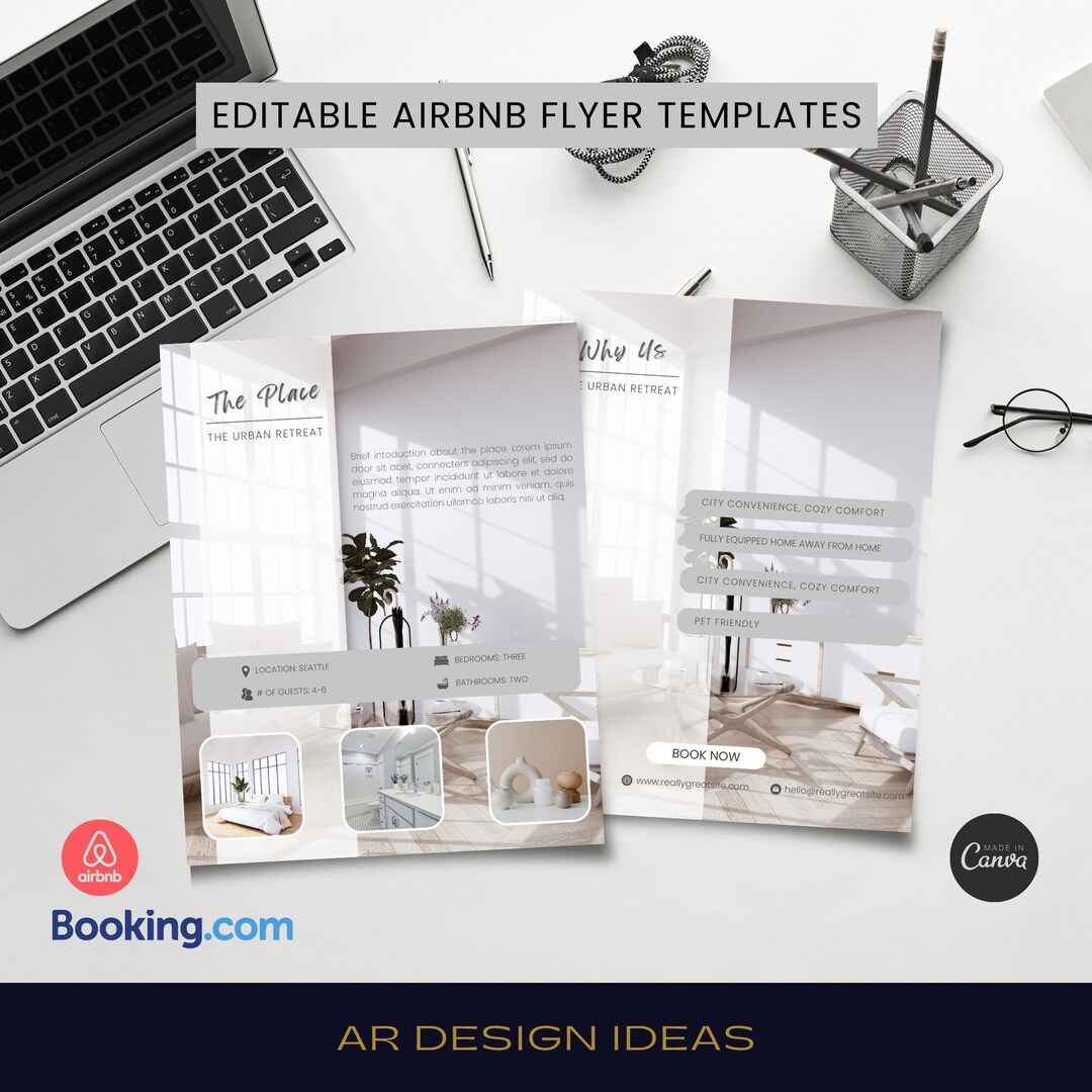 Editable Airbnb Flyer Design Templates - Customizable Vacation Rental ...