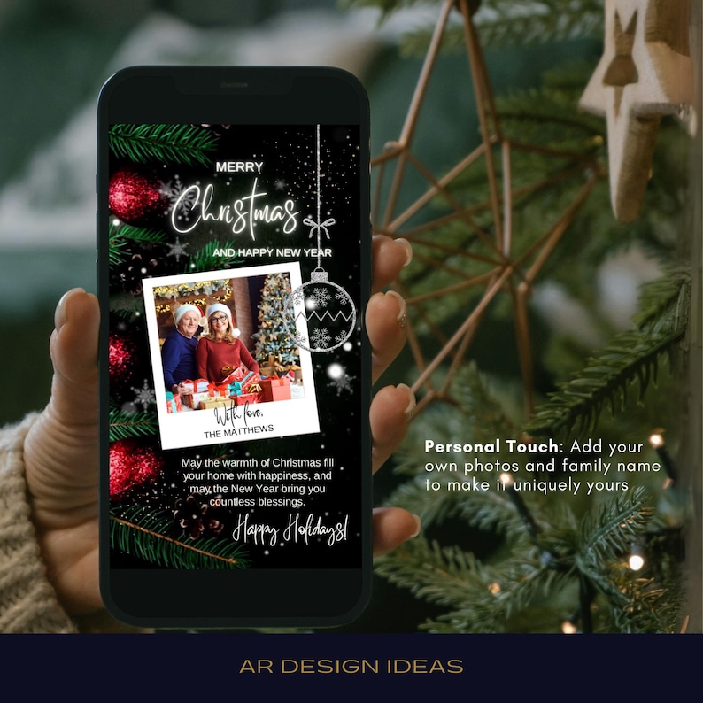 Editable Animated Digital Christmas Greeting Card. Customizable Xmas ...