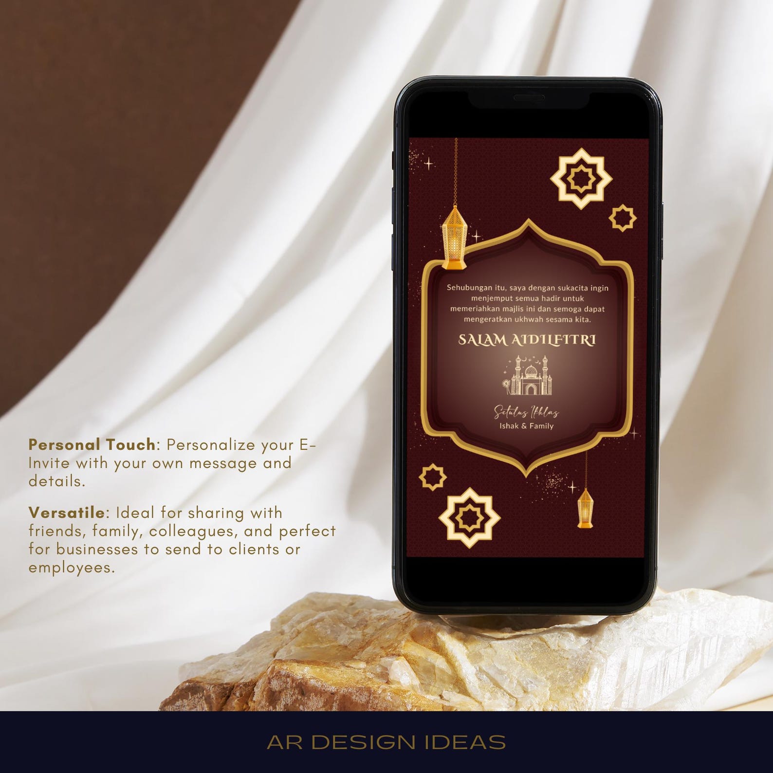 Editable Raya 2025 Open House Party Digital Invite. Eid Party Digital ...