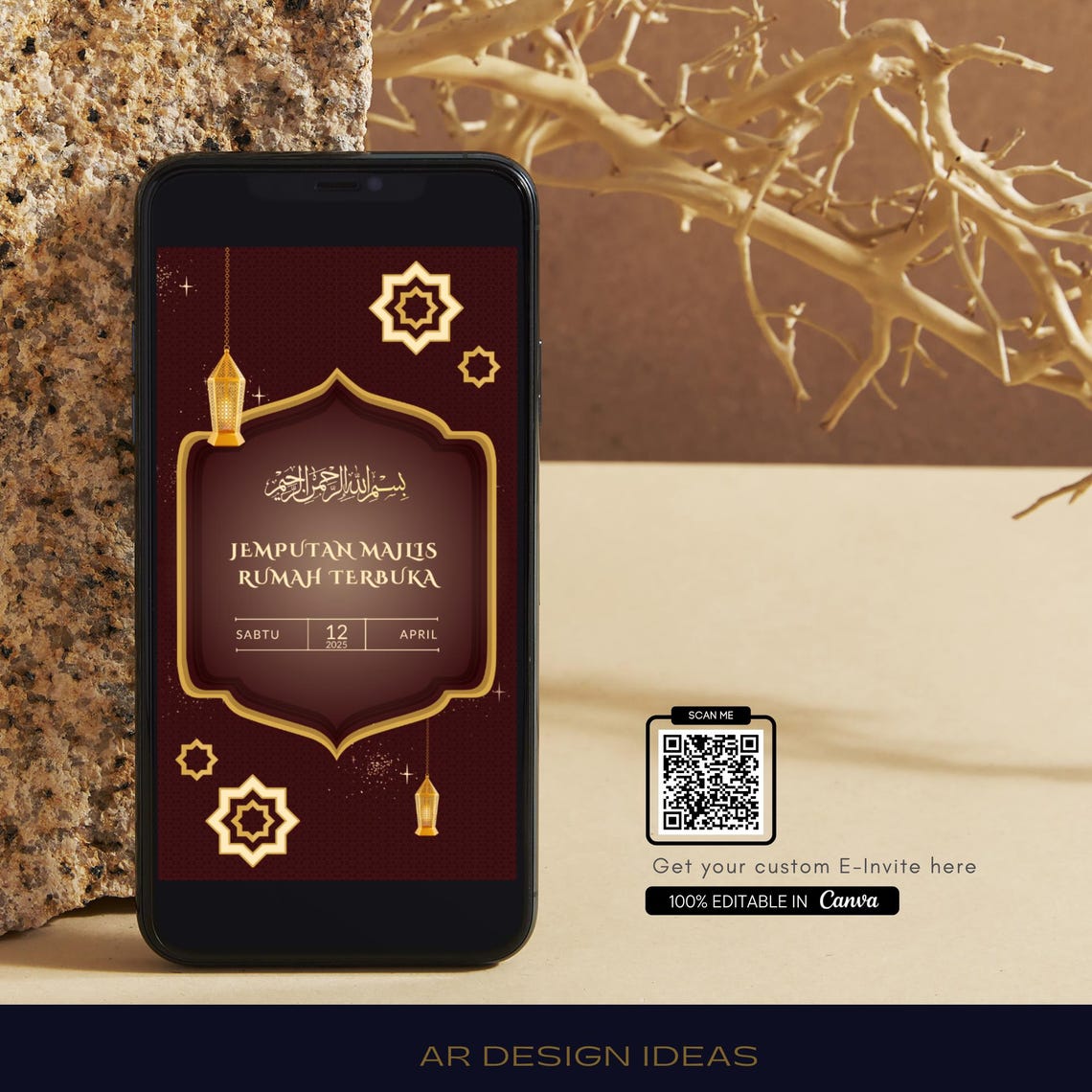 Editable Raya 2025 Open House Party Digital Invite. Eid Party Digital ...