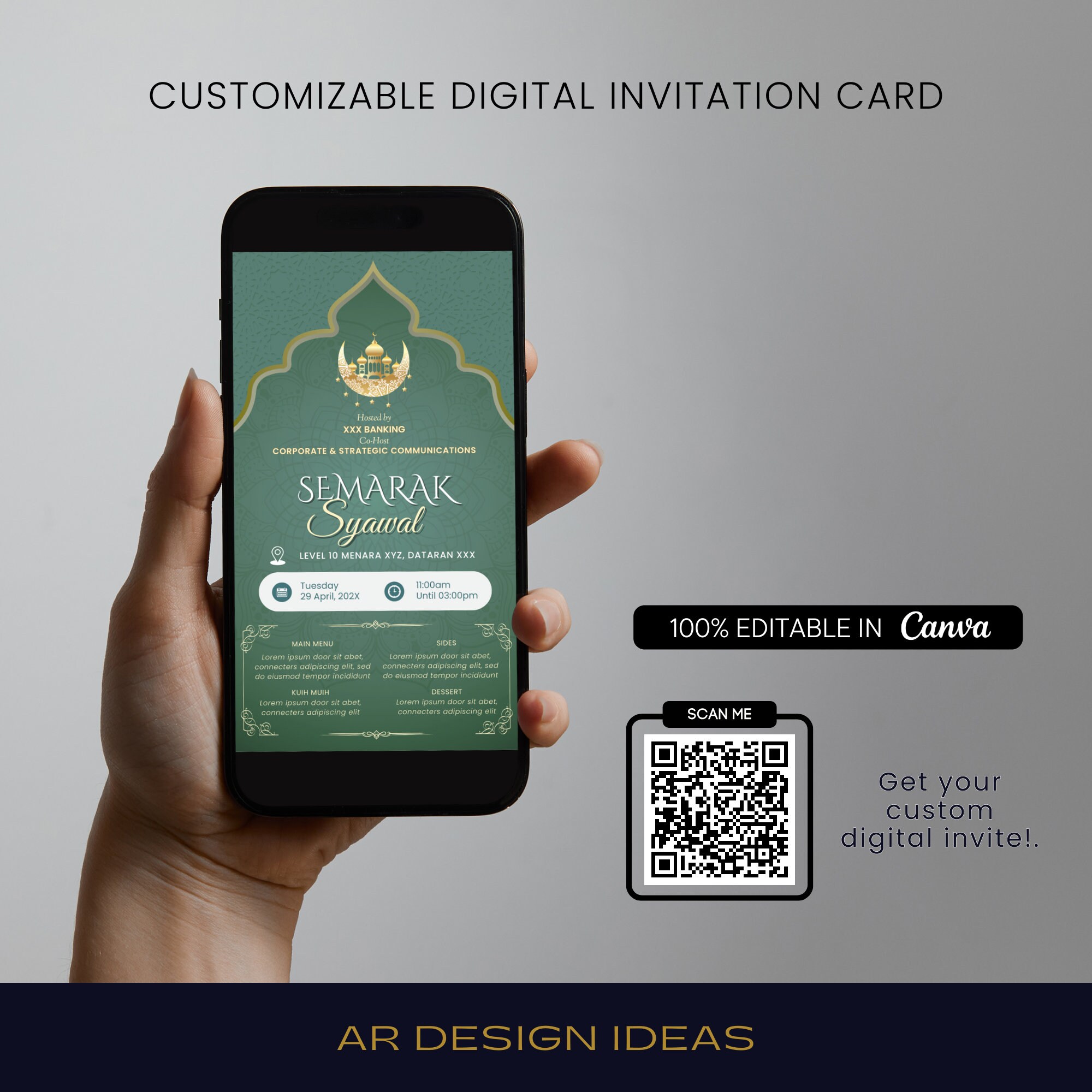 Customizable Rumah Terbuka E-invite. Editable Eid Party Digital ...